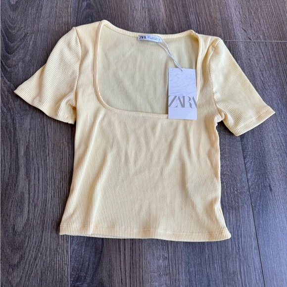 Zara | Tops | Nwt Zara Square Neck Top | Poshmark